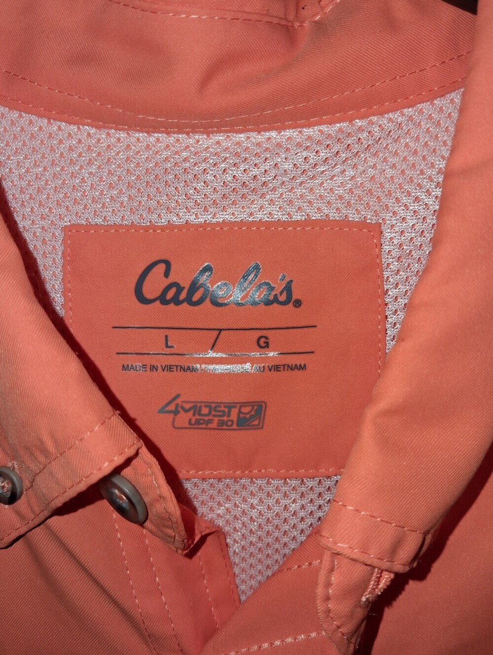 Cabela's | Shirts | Cabelas Mens Orange Shortsleeve Buttondown Upf 3 ...